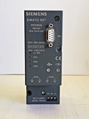 Siemens Simatic Net Profibus Optical Bus Terminal 6GK1 500-3AA00 24VDC ...