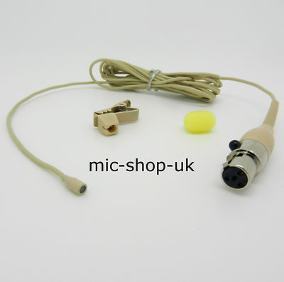 Beige Discreet Lavalier Lapel Microphone For Shure Wireless 4 pin Mini ...