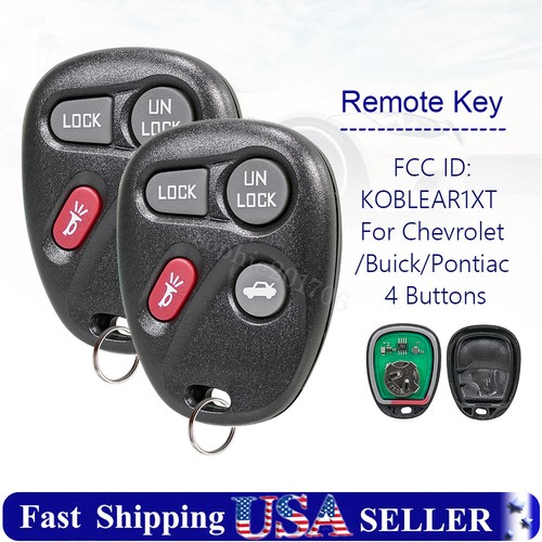 2 For 2001 2002 2003 2004 Chevrolet Corvette C5 Remote Car Key Fob 4 ...