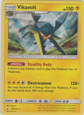 Pokemon TCG SM Unbroken Bonds 59/214 Vikavolt Holographic Rare Card | eBay
