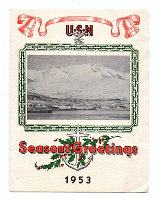 Korean War US NAVY CHRISTMAS CARD/MENU Naval Station ADAK ALASKA ...