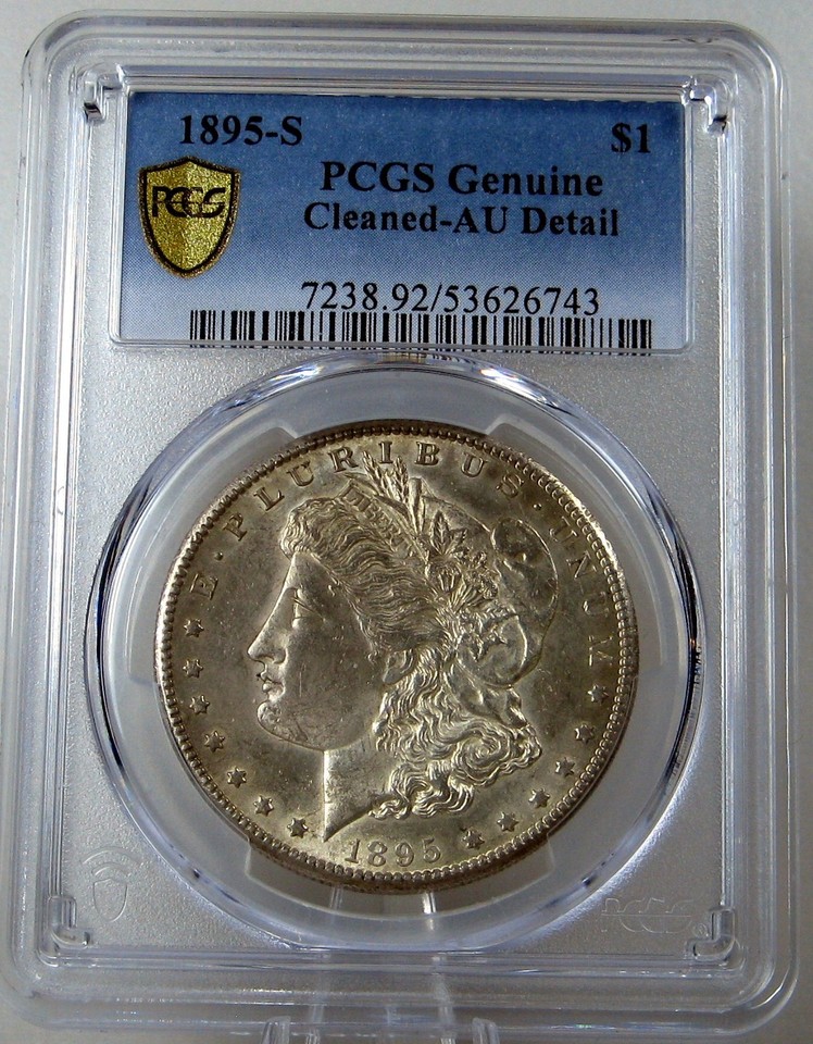 1895- S Morgan Silver Dollar $1 PCGS GOLD SHIELD DETAILS KEY COIN FREE ...