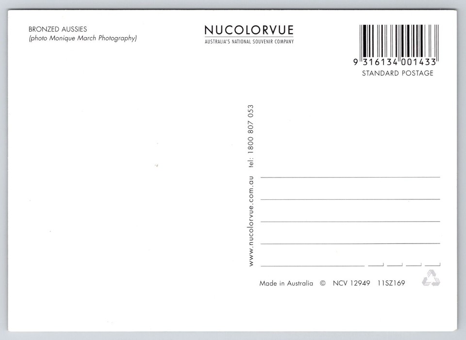 Bronzed Aussie Pretty Girl Topless Bathing Beauty Beach AU Postcard UNP ...