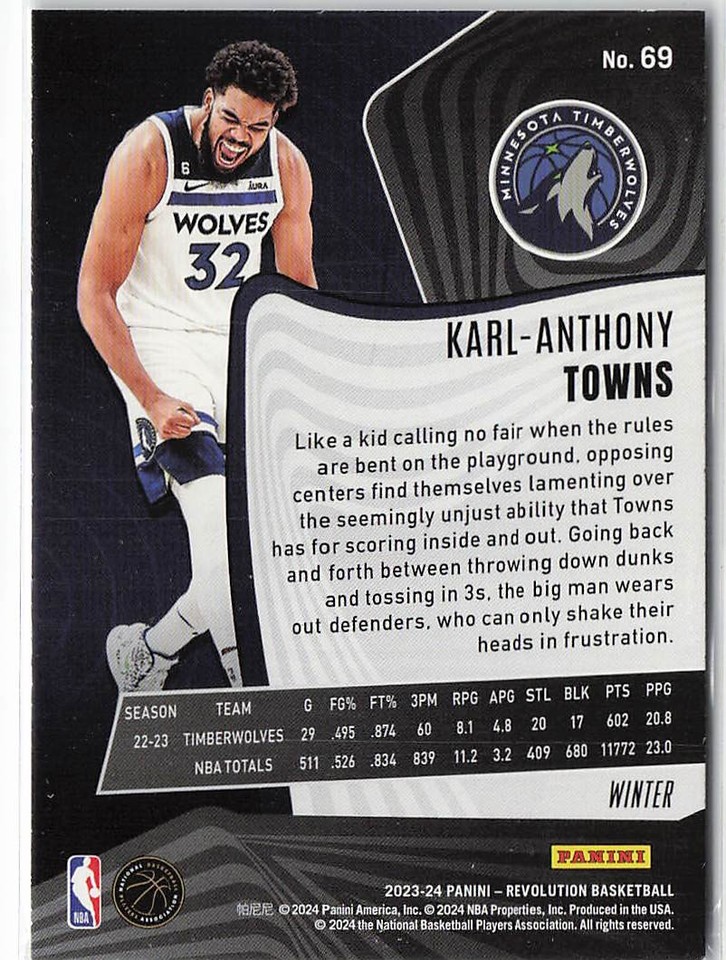 2023-24 Panini Revolution #69 Karl-Anthony Towns Winter | eBay