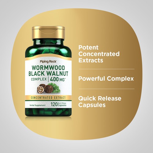 Black Wormwood Walnut Complex | 400mg | 120 Capsules | Non-GMO | by ...