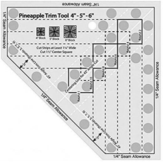Non-Slip The Pineapple Ruler New Quilting Ruler Pineapple Trim Tool MST ...