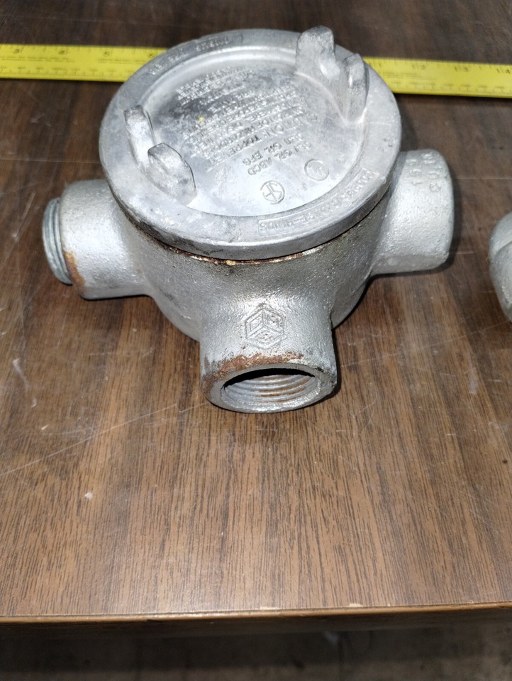 2X Eaton Crouse Hinds 1" EABX36 Explosion Proof Conduit Outlet X Box ...