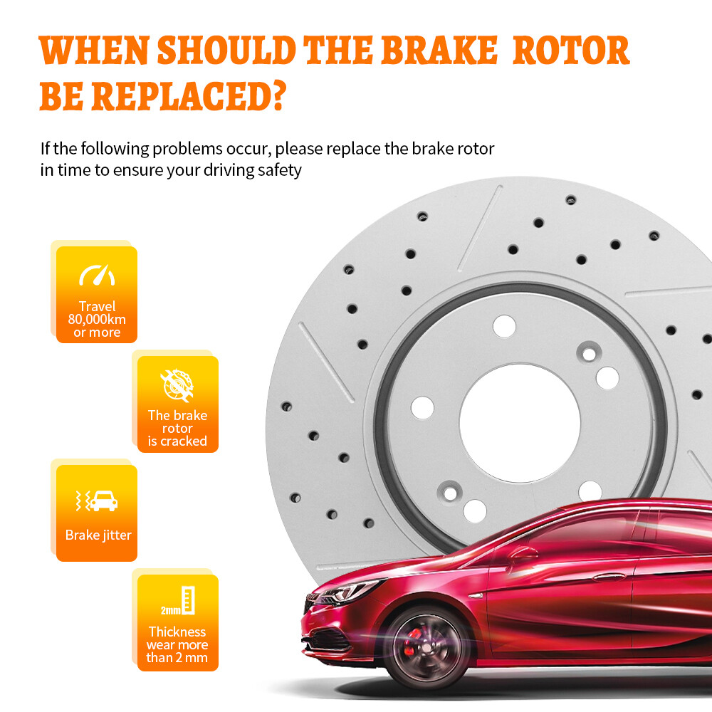 Front Rear Drilled Brake Rotors & Ceramic Pads for Chevy Traverse ...