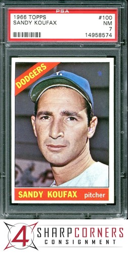1966 TOPPS #100 SANDY KOUFAX DODGERS HOF PSA 7 SET BREAK | eBay