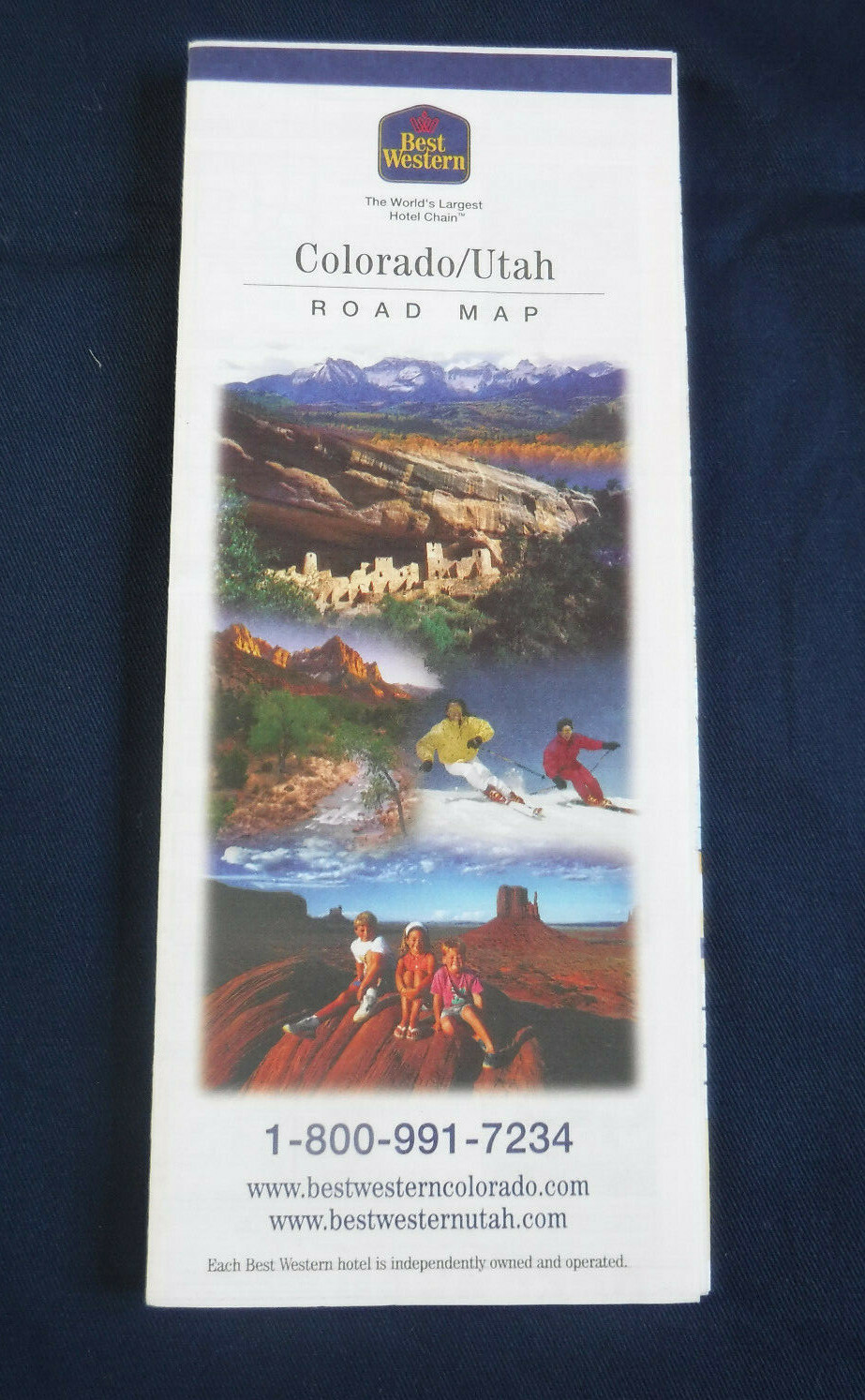 MAP Colorado Utah State Road Map USA US Retro Best Western Map Quest | eBay