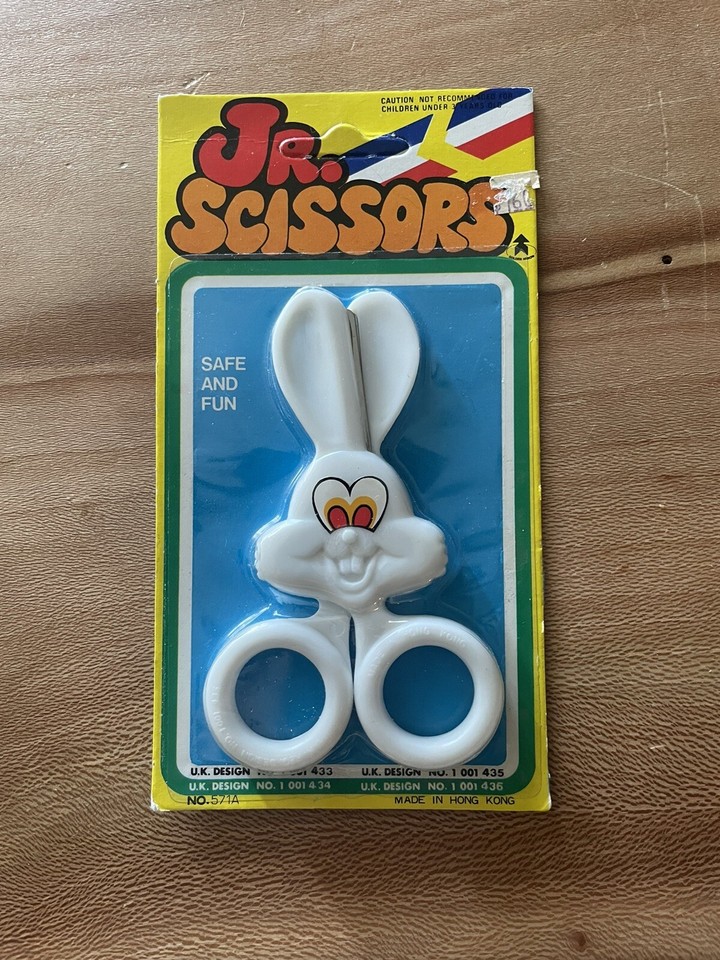 Vintage NOS 80s Kids Childrens Rabbit Bunny Safety Novelty Jr Scissors ...