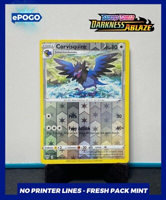 Corvisquire Reverse Holo 155/189 Pokémon TCG Darkness Ablaze Pokemon ...