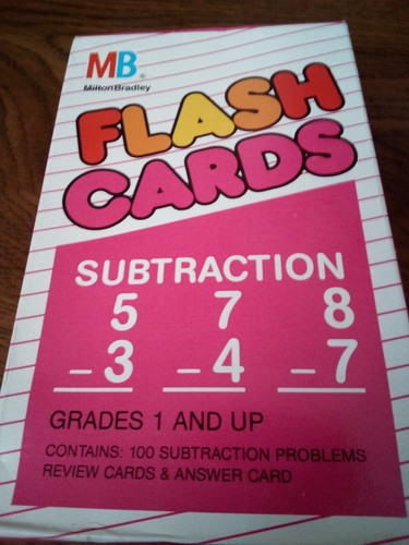 (NEW Sealed) 1987 Milton Bradley FLASH CARDS SUBTRACTION #4452 FAST ...