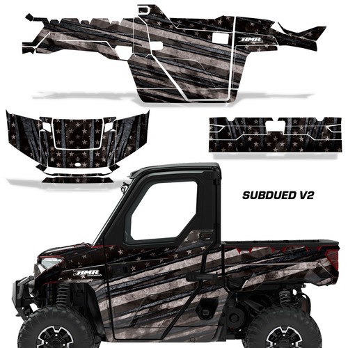 AMR UTV Graphics Decals for Polaris Ranger 1000 XP W/DRS 2 DR 2018-24 ...