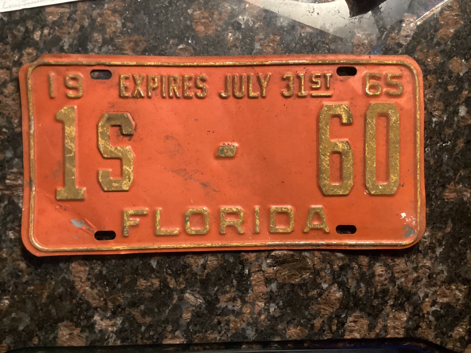 Vintage Florida License Plate 1965 Dade Miami 1S-60 | eBay