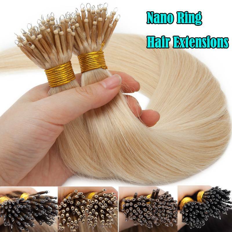 200g THICK Nano Ring Human Hair Extensions Nano Bead Micro Loop Link ...