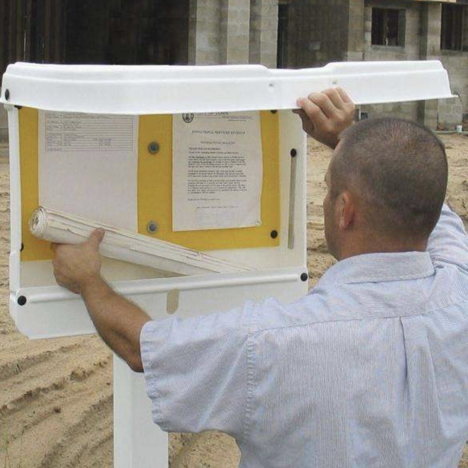 Jobsite Posting Permit Box Unit Outdoor/Indoor Standard • 21” x 27” x 4 ...