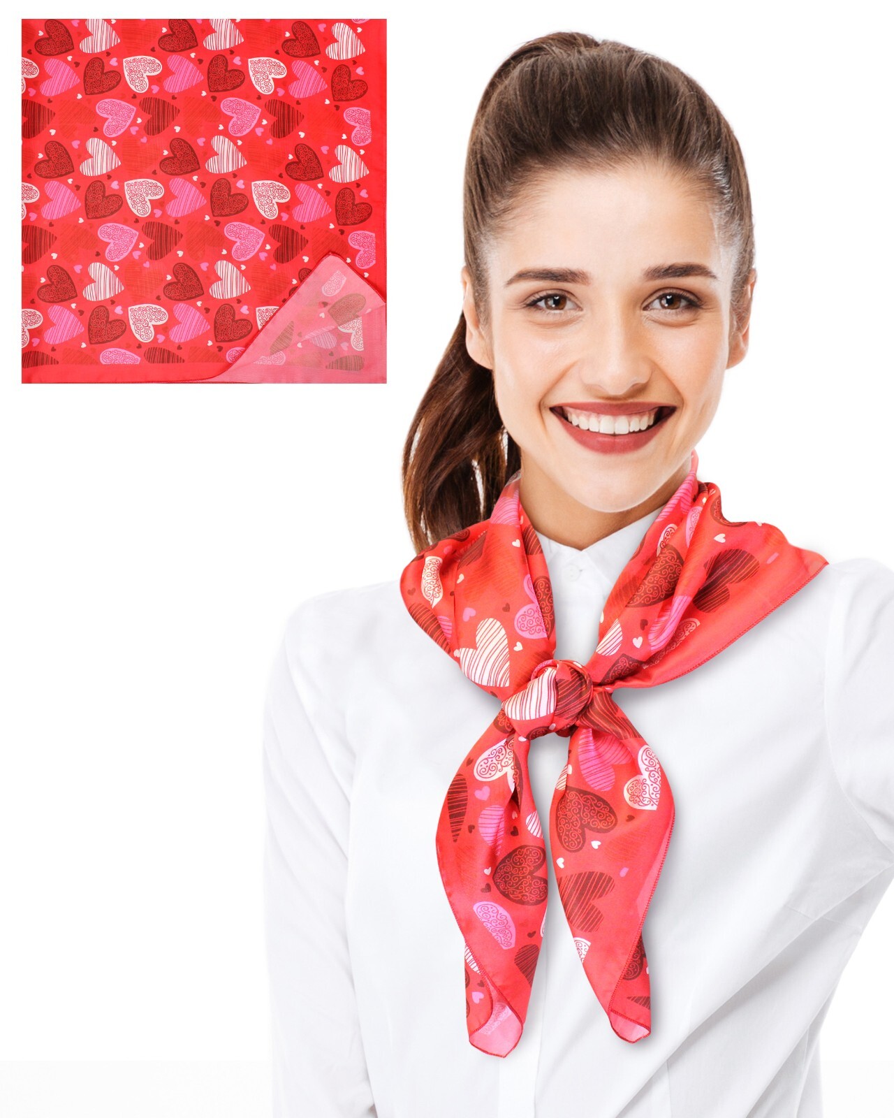 Heart Beats Theme Valentine's Day Silk Feeling Lightweight Fashion ...