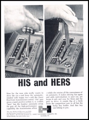 1963 Hurst Shifter His Hers Vintage Advertisement Print Car Art Ad D129 ...