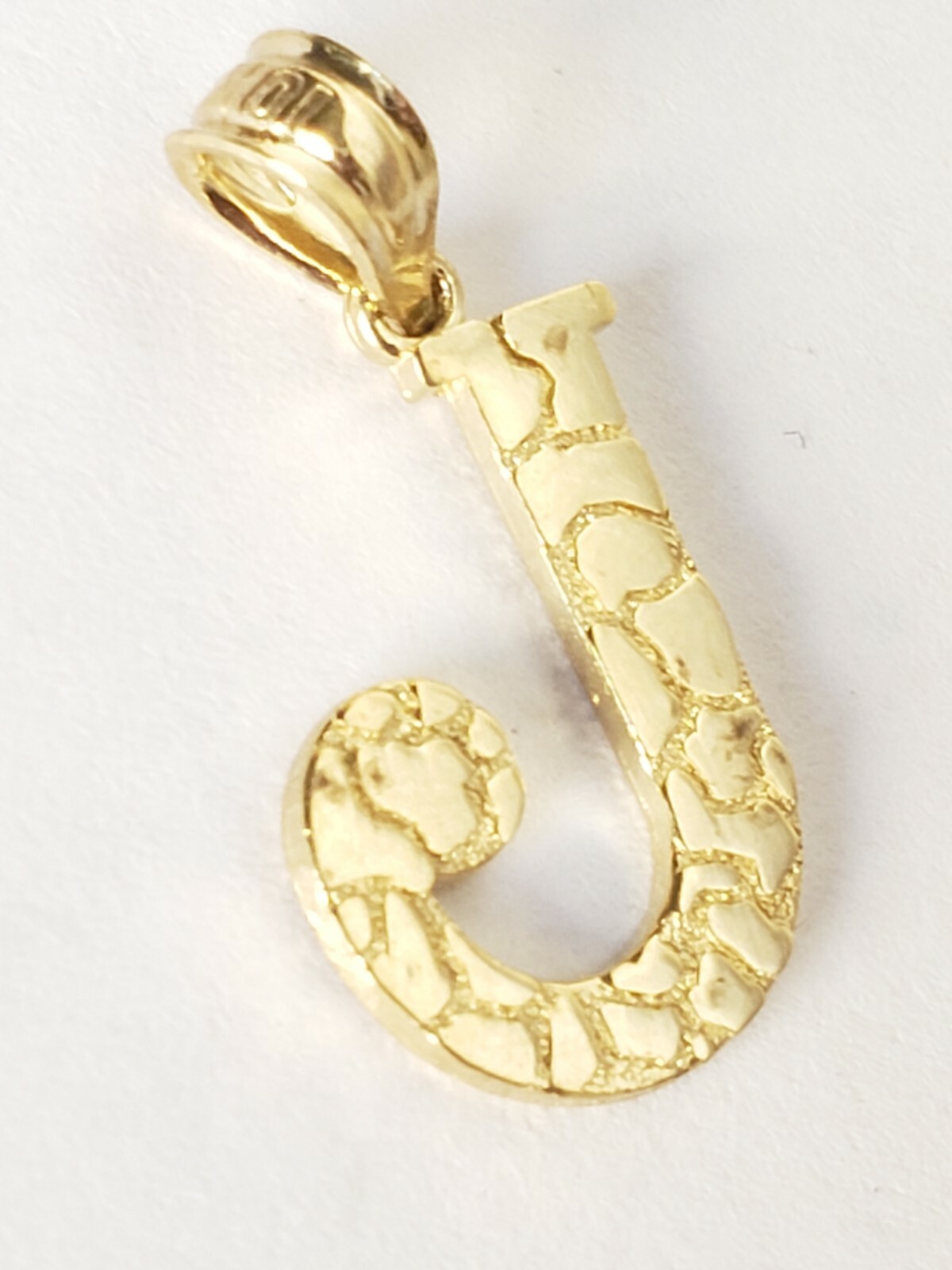 real 10k yellow gold initial J pendant charm 0.80 inch long | eBay