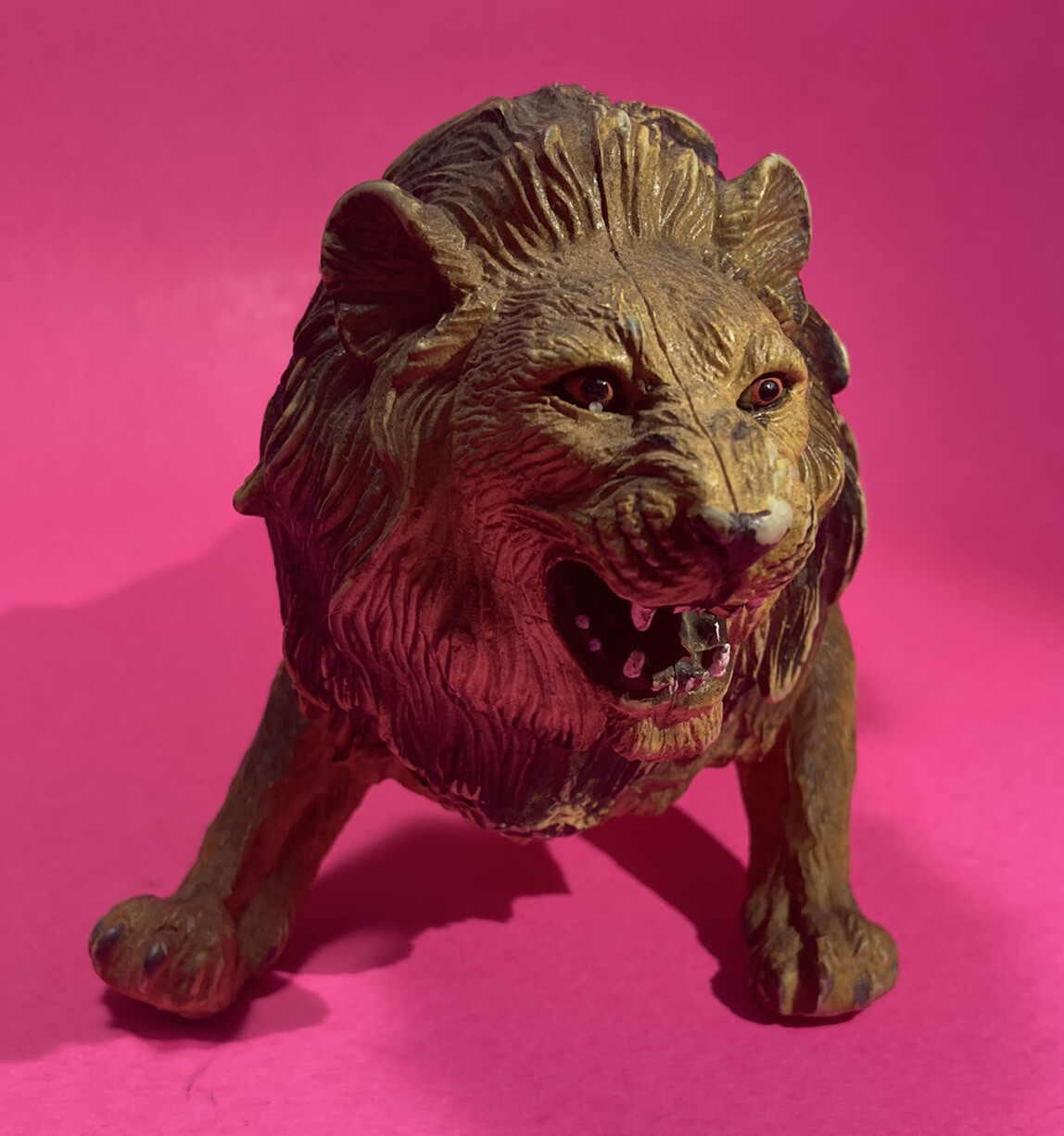 Vintage 9” LION Toy PVC Rubber Figure Animal Distressed Retro Classic ...
