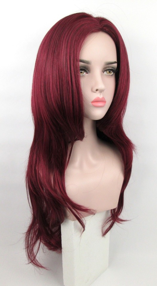 WOMENS 30" LONG STRAIGHT HAIR WIG W/ LOTS OF LAYERS SKIN TOP NO BANGS ...