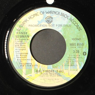 RANDY NEWMAN: baltimore / mono WB 7" Single 45 RPM | eBay