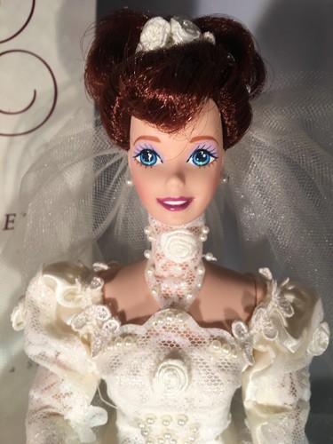 Barbie Romantic Rose Bride Porcelain Doll 1995 Wedding Flower Mattel | eBay
