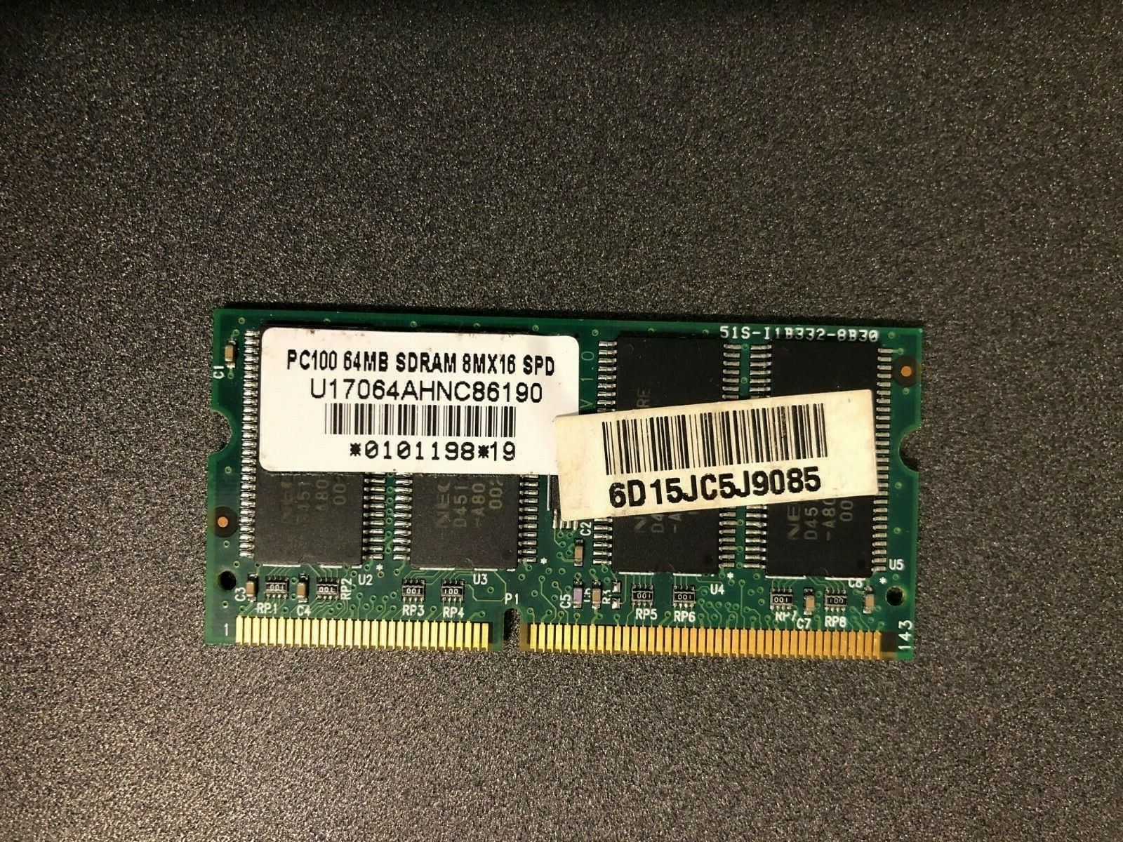 NEC PC100 64MB SDRAM 8MX16 SPD memoria RAM-completamente funzionante | eBay