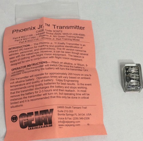 PHOENIX JUNIOR IR BEACON INFRARED STROBE TRANSMITTER 5855-01-438-4588 ...