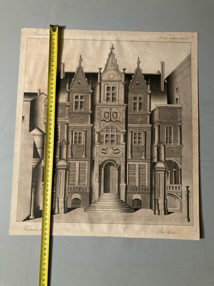 Very Beautiful Drawing The Notice Ink 1873 Hotel GOUIN Gothic ...