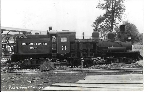 RPPC Real Photo Postcard California Pickering Lumber Corp Locomotive 3 ...