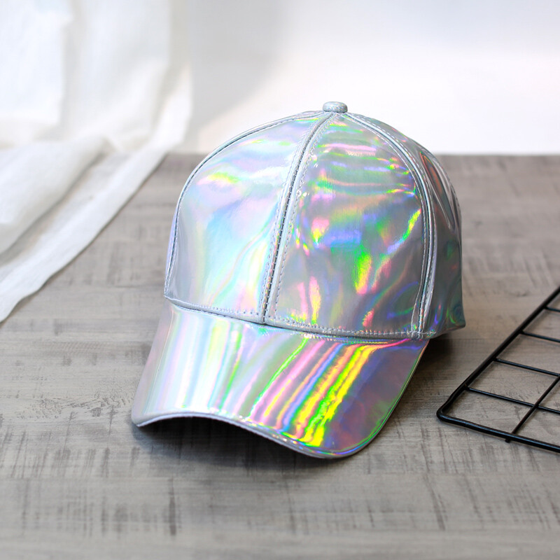 Men Women Unisex Cap Laser Metallic Baseball Hat Dance Party Hip Hop ...