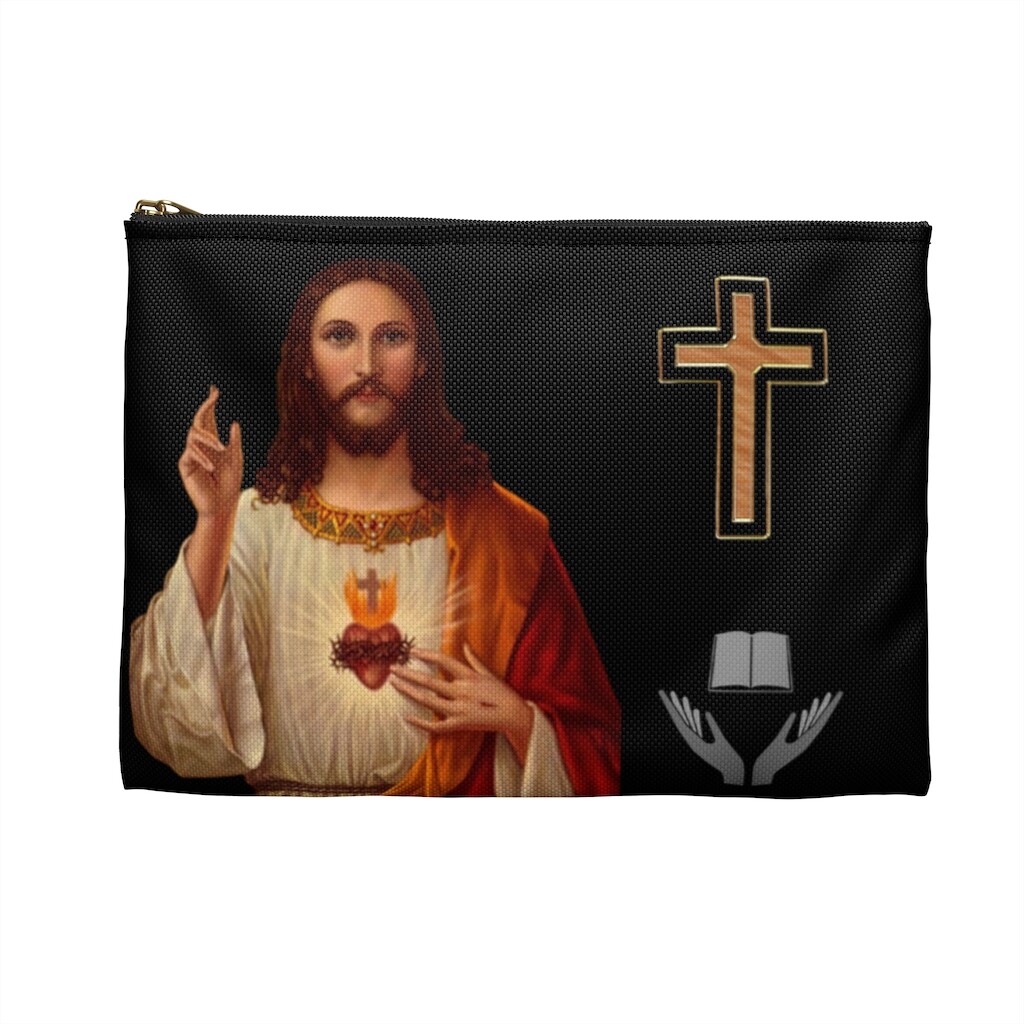Heart of Jesus Rosary Pouch Religious Catholic Church Gift Bag Purse ...