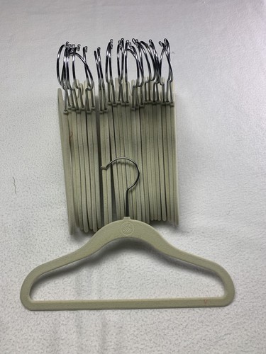 25 Child Huggable Hangers Non-Slip Flocked Ivory Space Saving | eBay