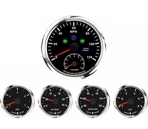MOTOR METER RACING W PRO Series 5 Gauge Set 110mm 4-3/8" 2 in 1 GPS ...