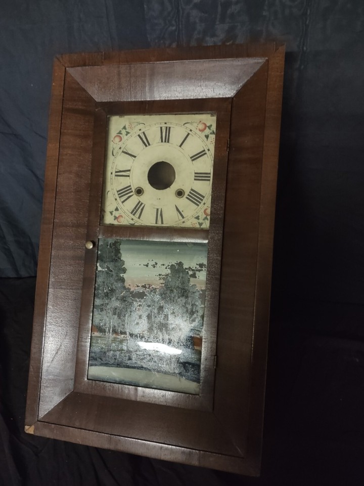 Antique Elisha Hotchkiss Wall Clock Weight Driven Clock Case Only Parts ...