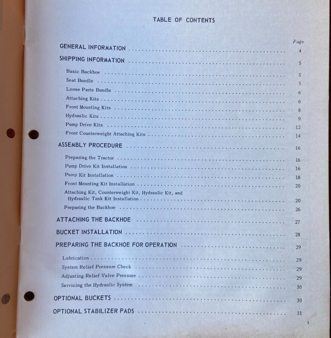 Ford 723 750 753 Backhoe Without Loader Installation Instructions ...