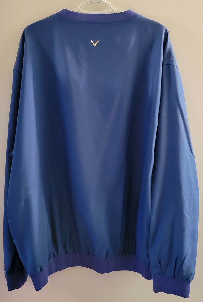Callaway Golf Brushed Microfiber Blue V Neck Pullover Jacket Powerade ...