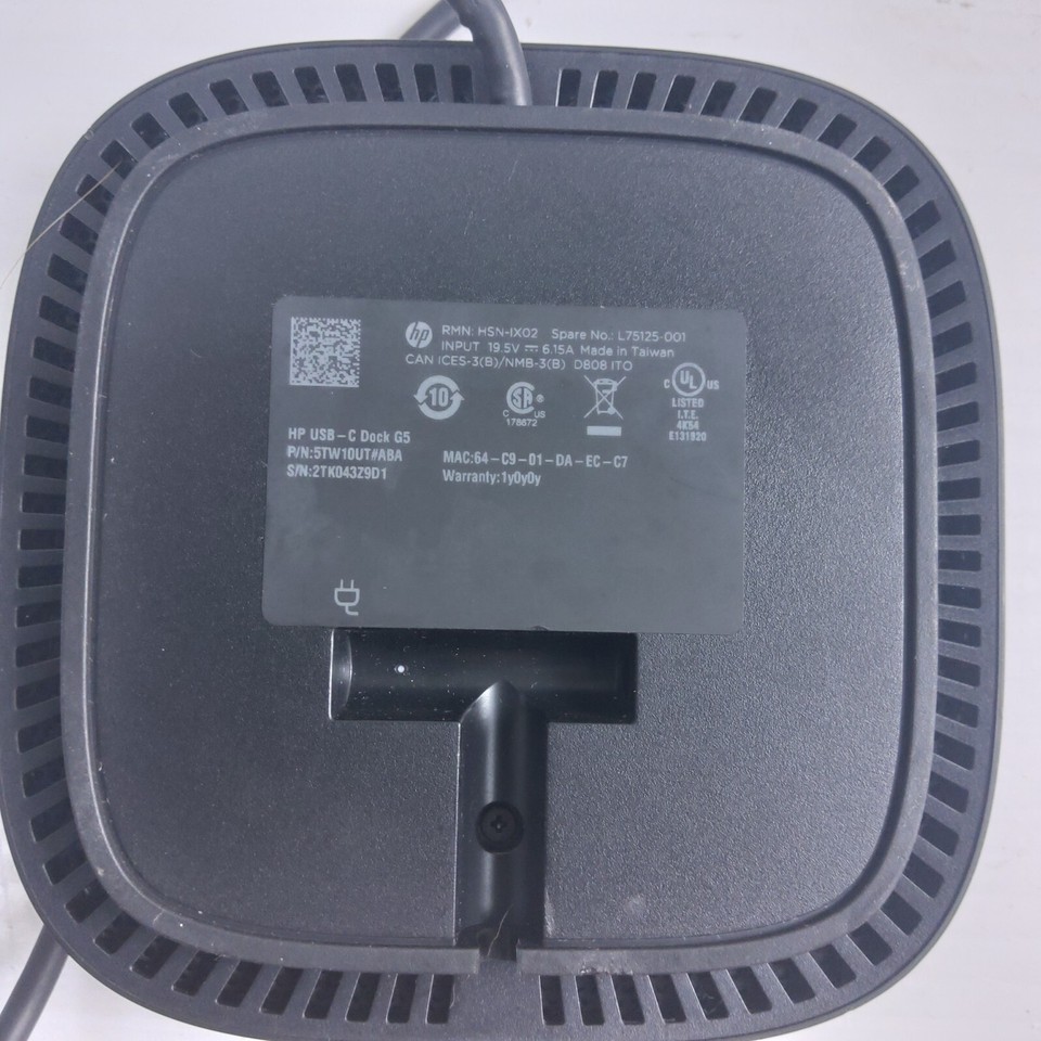 HP USB-C Universal Dock G2 HSN-IX02 DisplayLink 4K Docking Station ...