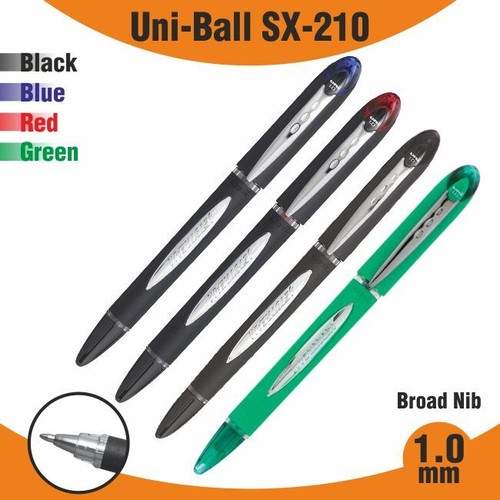 Uni-Ball Jetstream SX-210 Rollerball Pen – Black, Blue, Red, Green – 1 ...