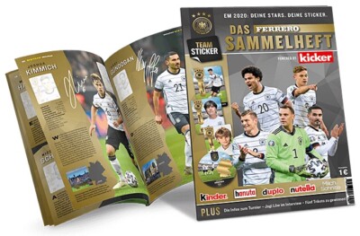 Komplett gefüllt Ferrero Sticker Sammelheft Sammelalbum EM 2020 Duplo ...