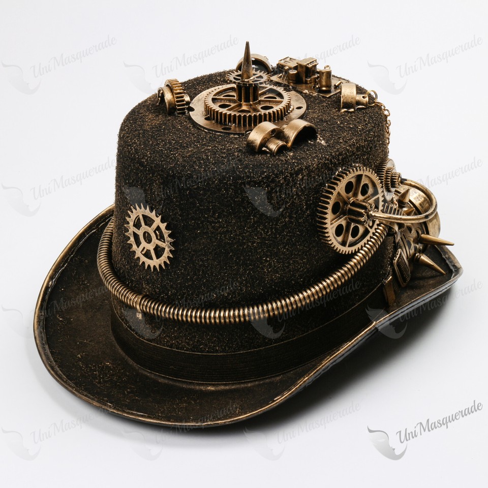Attitude Studio Gold Steampunk Time Traveler Goggles Top Hat Novelty ...
