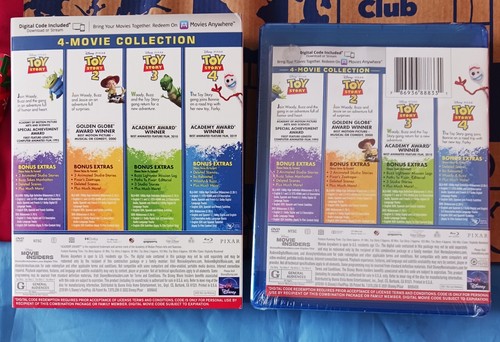 Toy Story: 4-Movie Collection 1 2 3 4 Blu-ray DVD Digital Code ...