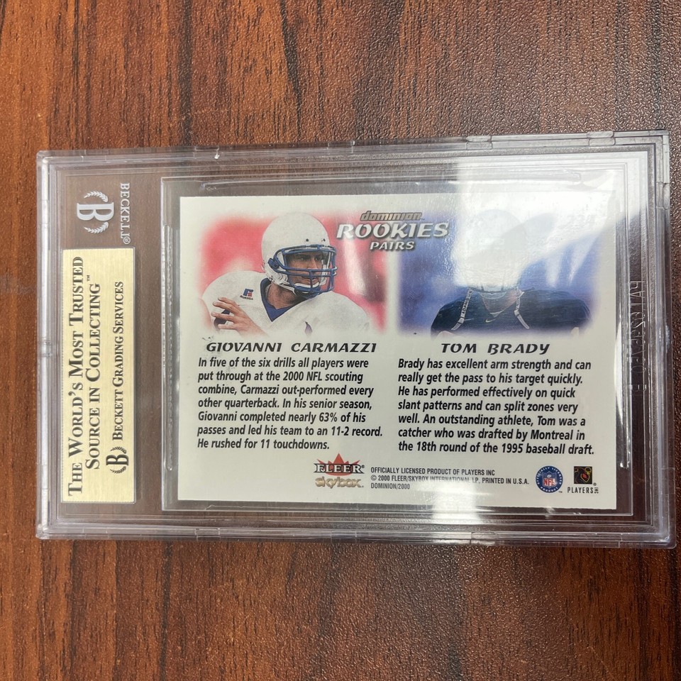 TOM BRADY BGS 9.5 GEM MINT SKYBOX DOMINION ROOKIE CARD #234! DUO RC w ...