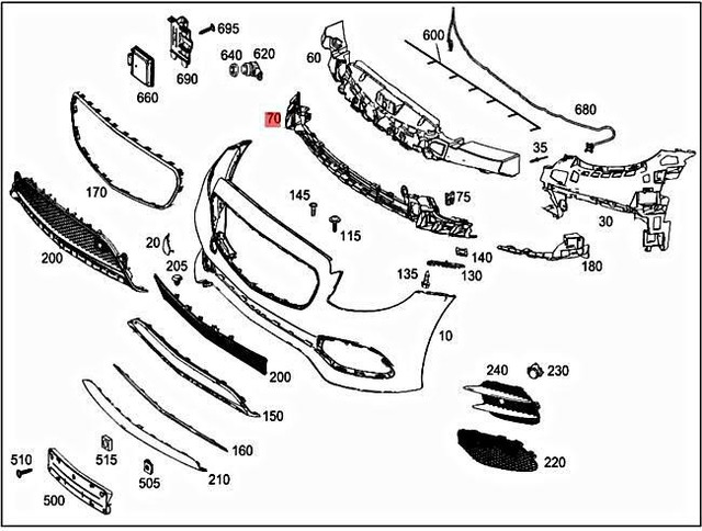 Genuine OEM Bumper Cover Support Rail for MERCEDES 2138852500 for sale ...