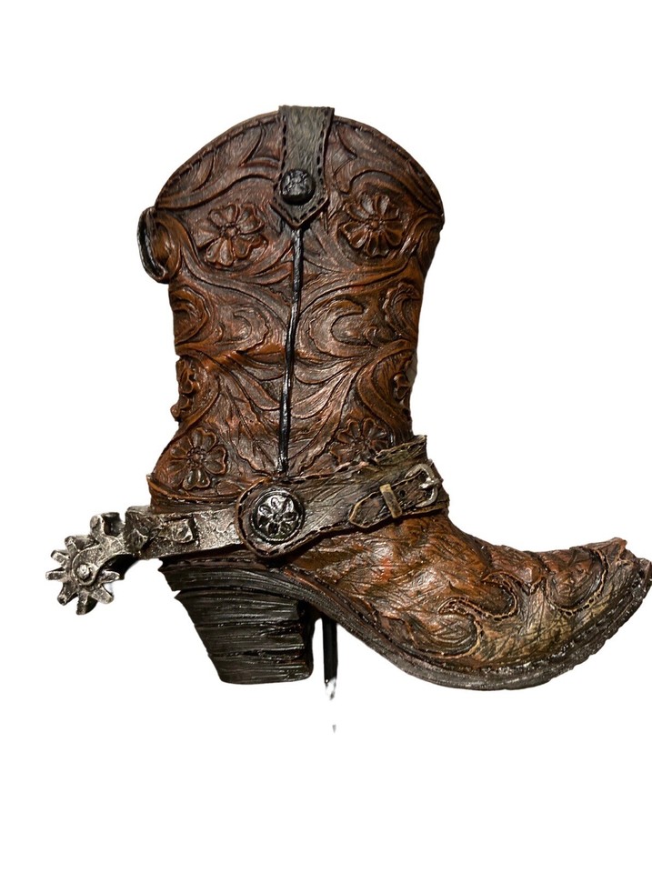 Rustic Western Boot Wall Hook Poly resin Metal Key Towel Coat hat ...