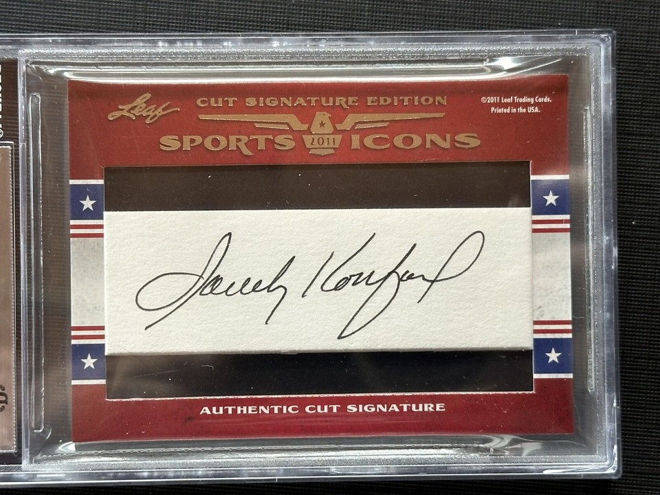 2011 Leaf Sports Icons SANDY KOUFAX & DON DRYSDALE dual cut Auto 1/14 ...
