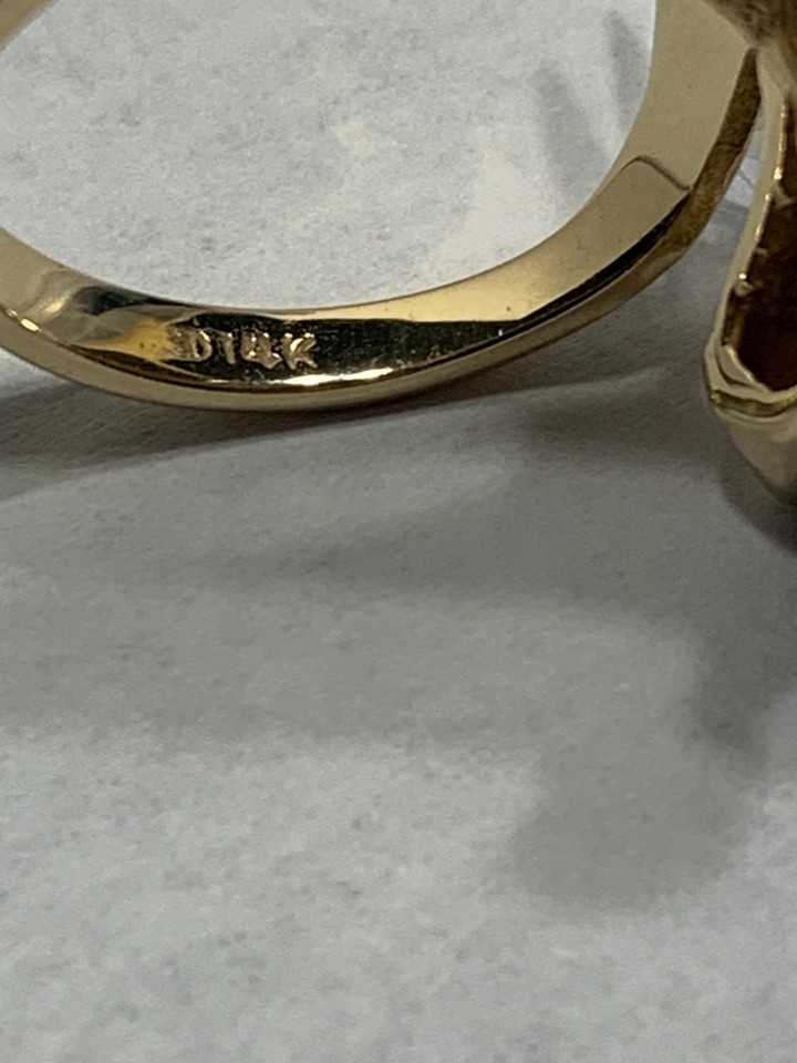 14K Gold Dolphin Ring, with emerald eyes Size 6 1/2 | eBay