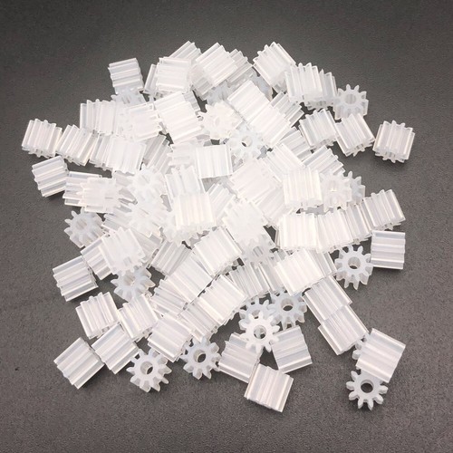 100Pc 0.5M 10T Soft Plastic Spindle Spur Gear 10 Teeth Pinion Bore 2MM ...